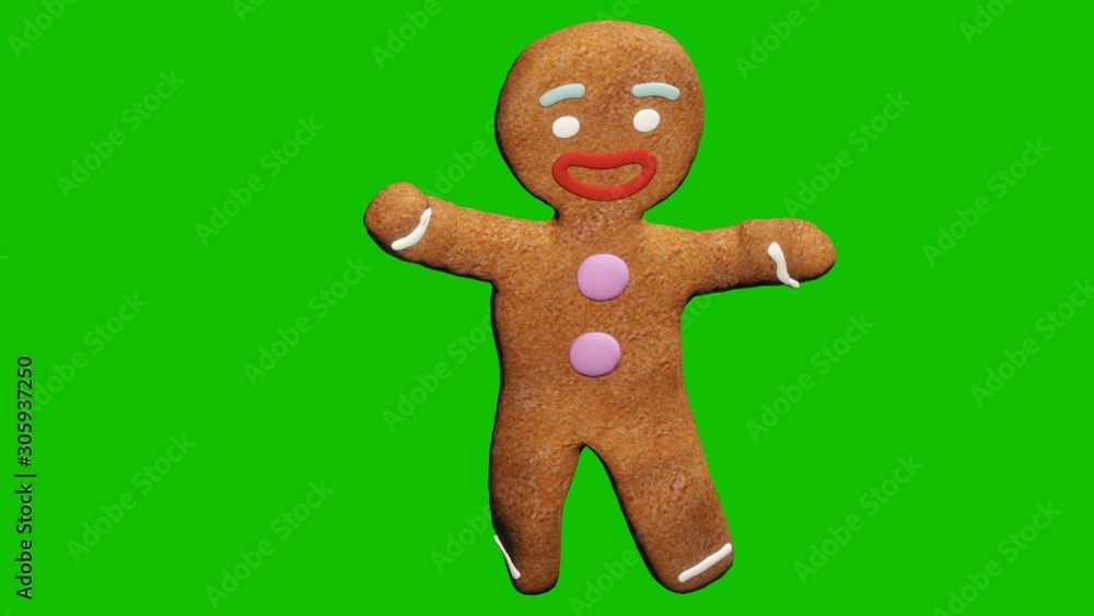 The gingerbread man is dancing a Christmas dance. The concept of the ...