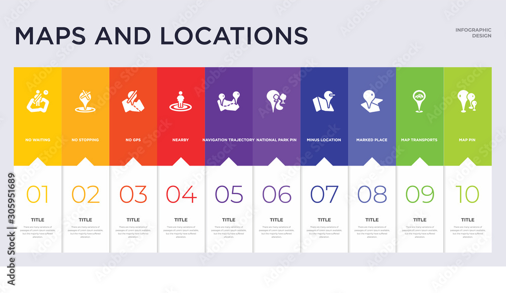 10 maps and locations concept set included map pin, map transports ...