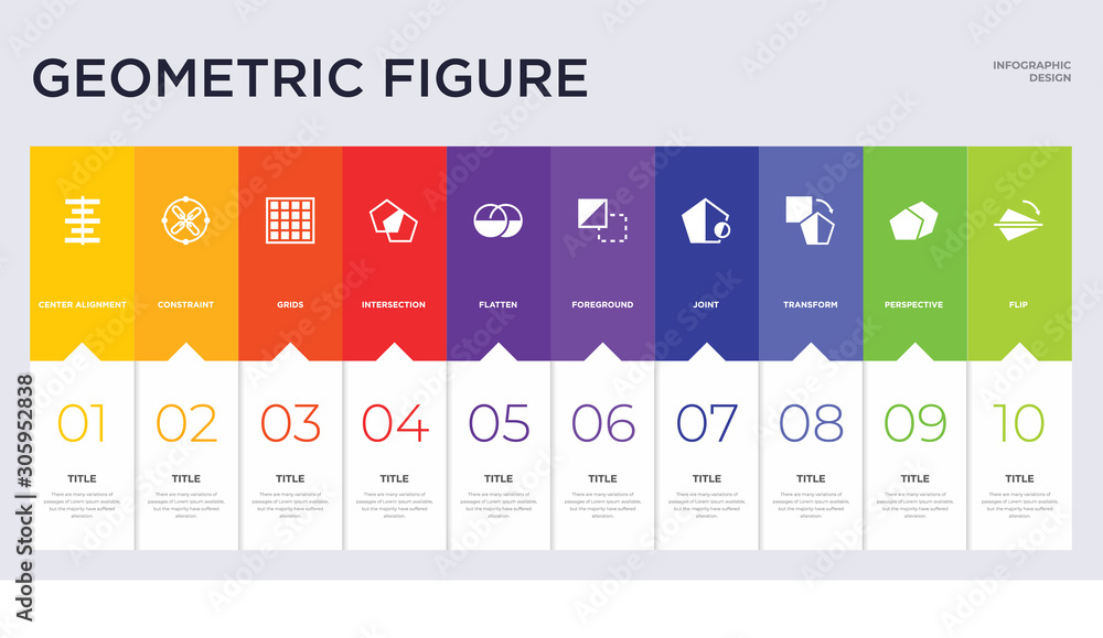 Vecteur Stock 10 geometric figure concept set included flip ...