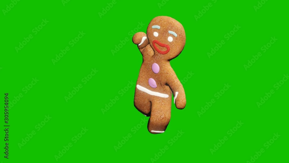 The gingerbread man is dancing a Christmas dance. The concept of the ...
