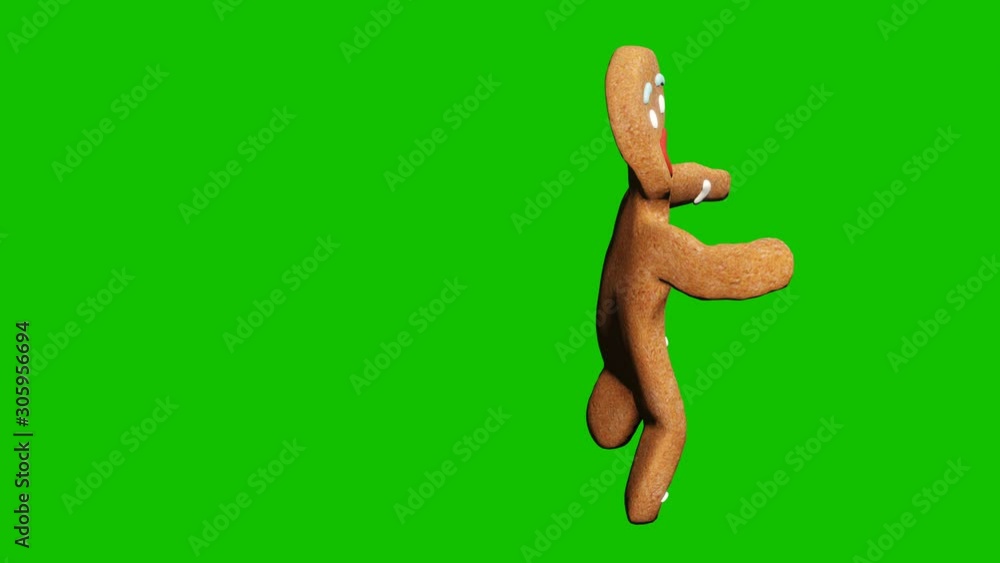 The gingerbread man is dancing a Christmas dance. The concept of the ...