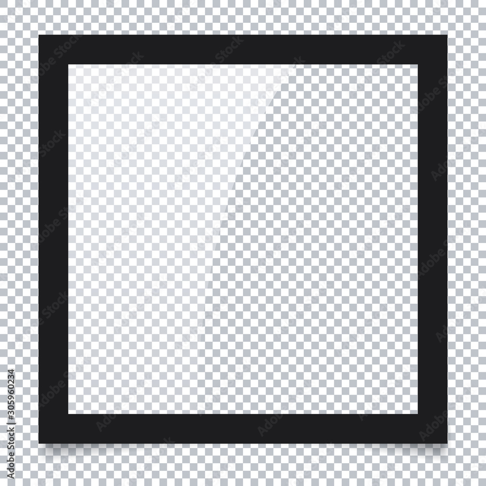 black frame with glass on transparent background Stock Vector | Adobe Stock