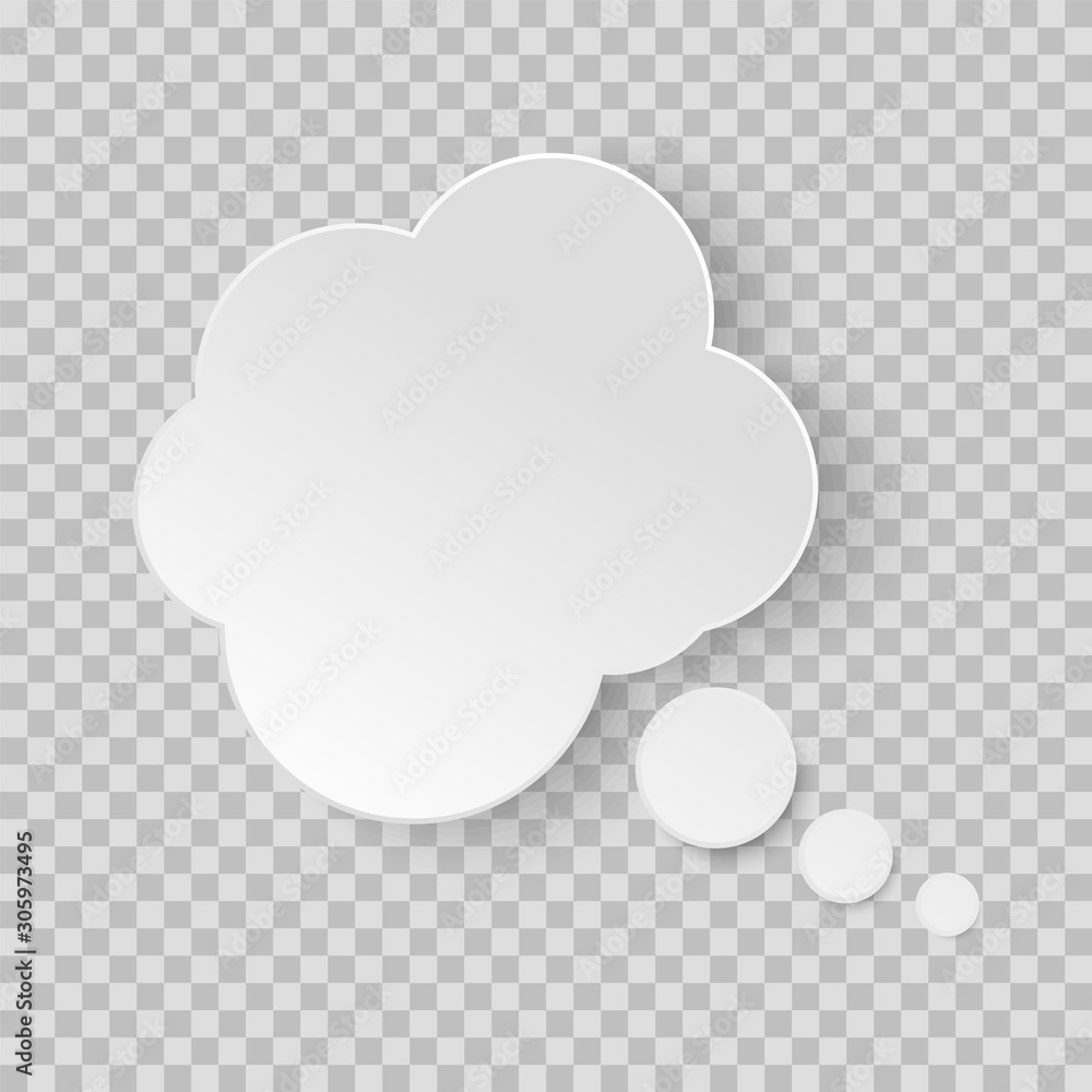 Think bubble. Dream cloud isolated on white background. White vector ...