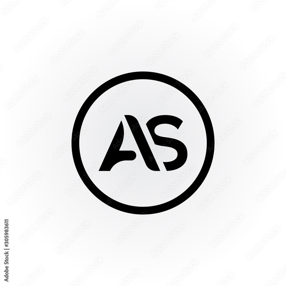 Initial letter AS simple logo Vector template. Simple AS Letter logo ...
