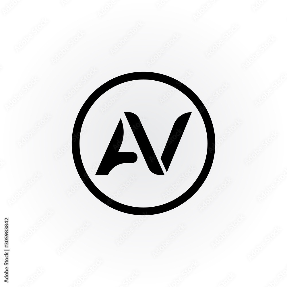 Initial letter AV simple logo Vector template. Simple AV Letter logo ...