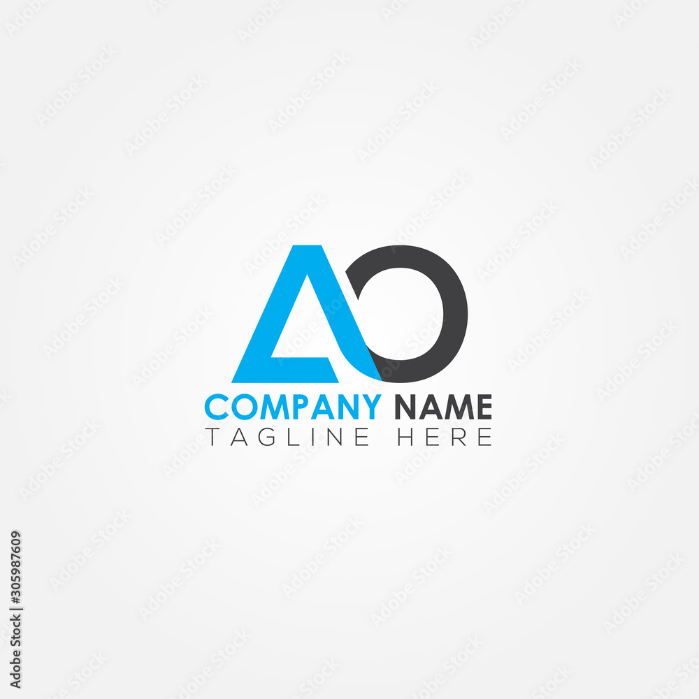 Initial letter AO simple logo Vector template. Simple AO Letter logo ...
