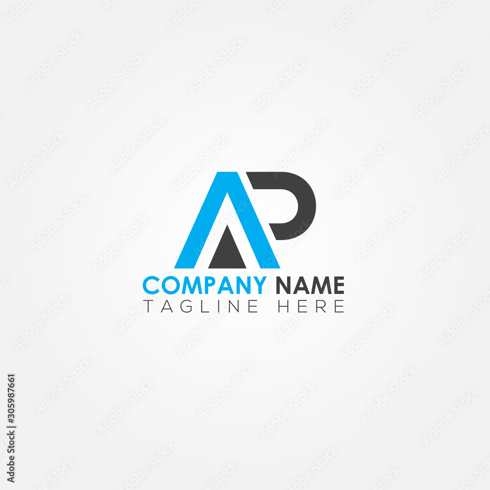 Initial letter AP simple logo Vector template. Simple AP Letter logo ...