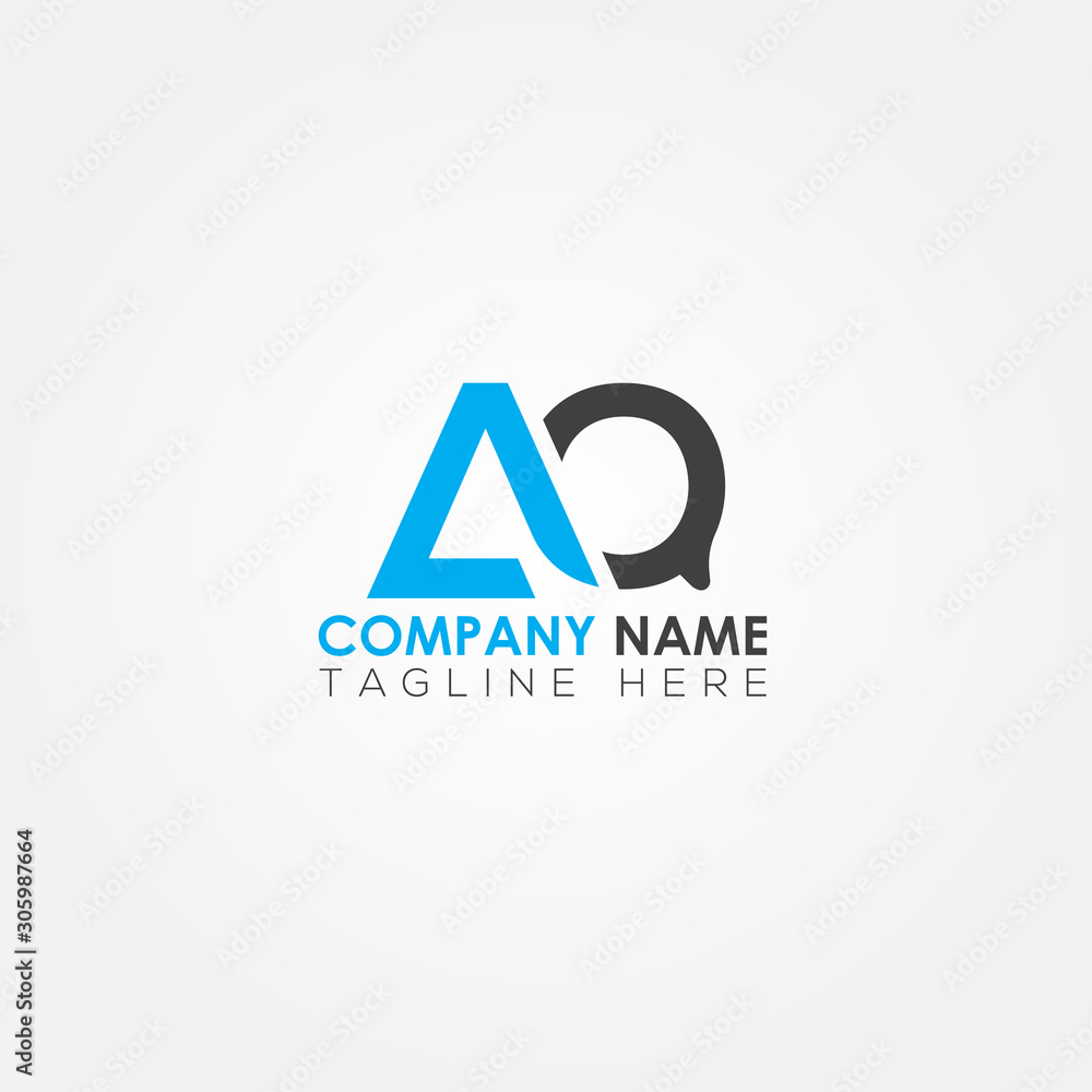 Initial letter AQ simple logo Vector template. Simple AQ Letter logo ...