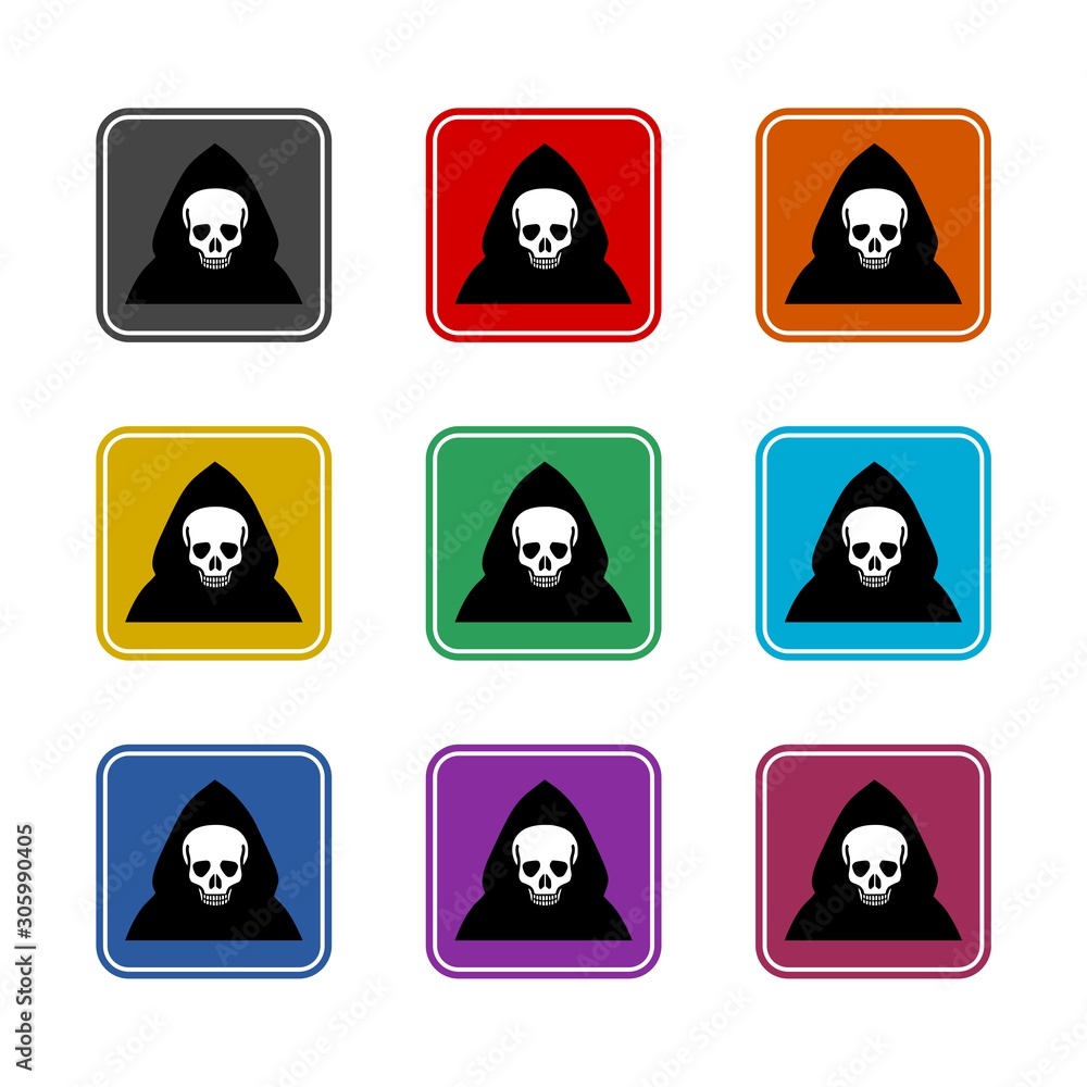 Death color icon set isolated on white background Stock Illustration ...