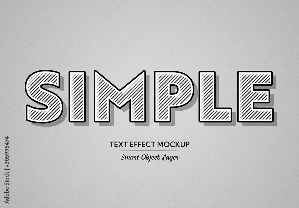 Black Bold Text Effect with White Lines Stock Template | Adobe Stock