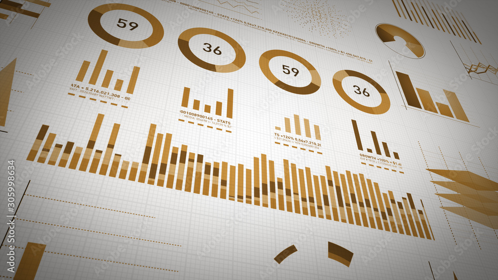 Business Statistics, Market Data And Infographics Layout/ 4k animation ...