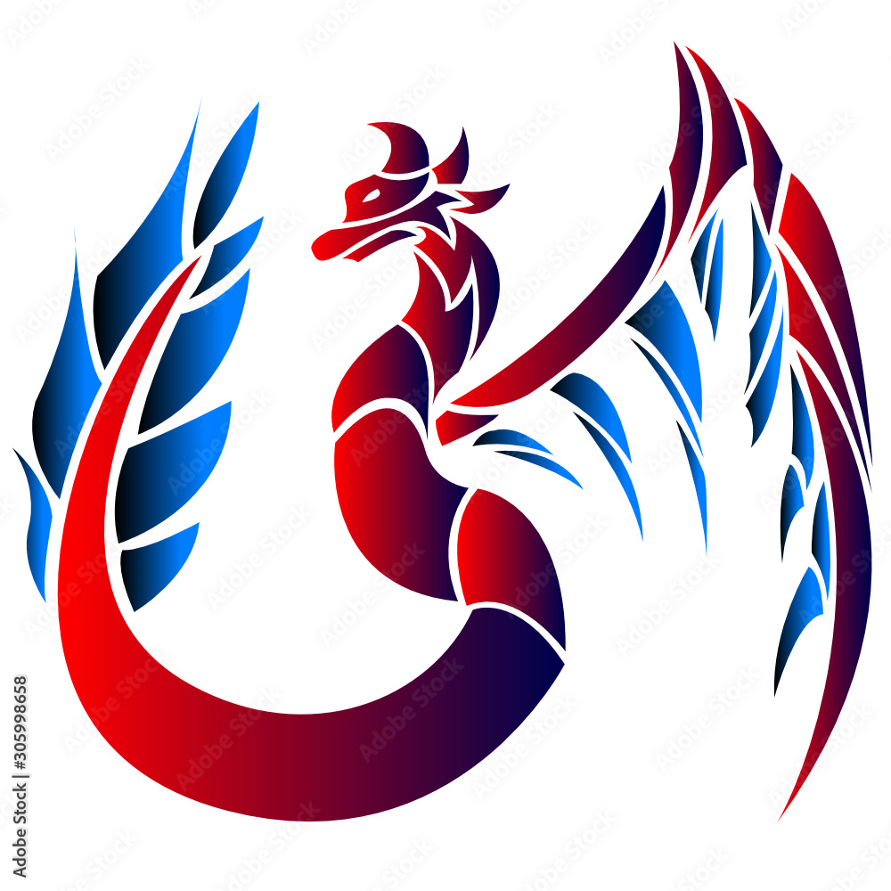chinese dragon and phoenix Stock Vector | Adobe Stock