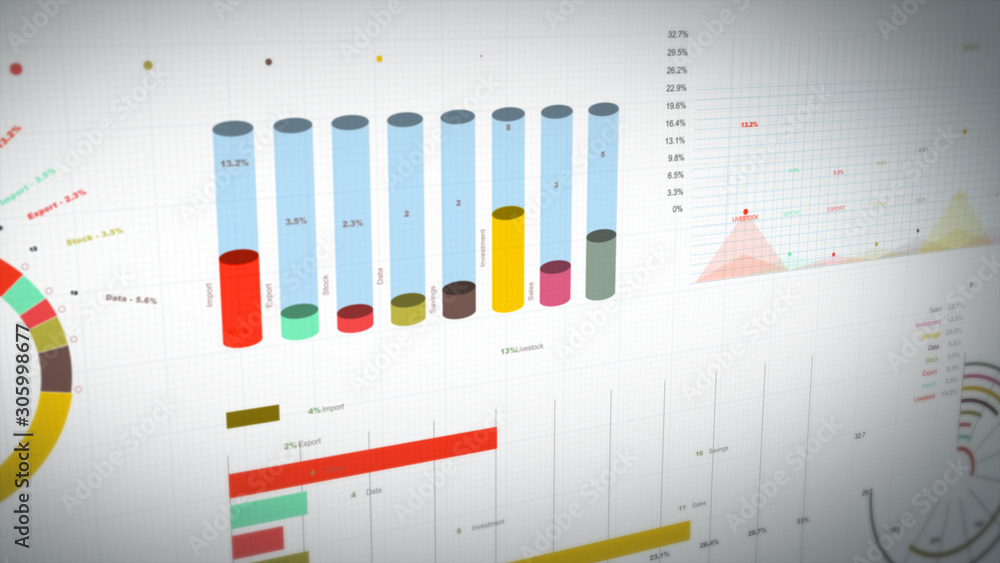 Business Statistics, Market Data And Infographics Layout/ 4k animation ...