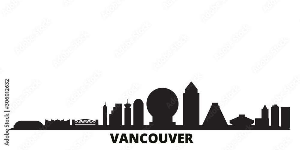 Canada, Vancouver city skyline isolated vector illustration. Canada ...
