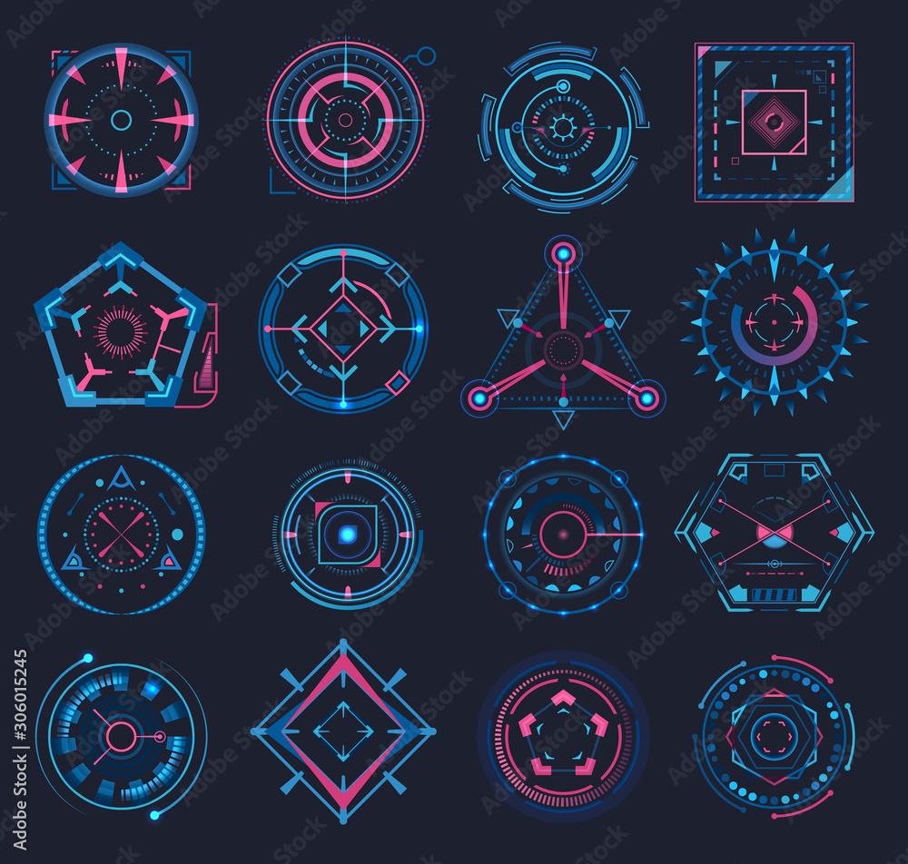 Set of isolated aim or game crosshair, target Stock Vector | Adobe Stock