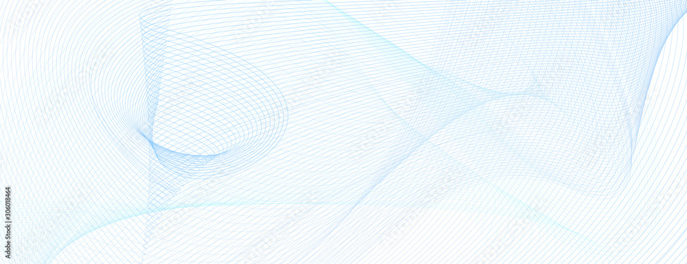 Technology background with light blue wavy lines. Line art grid pattern ...