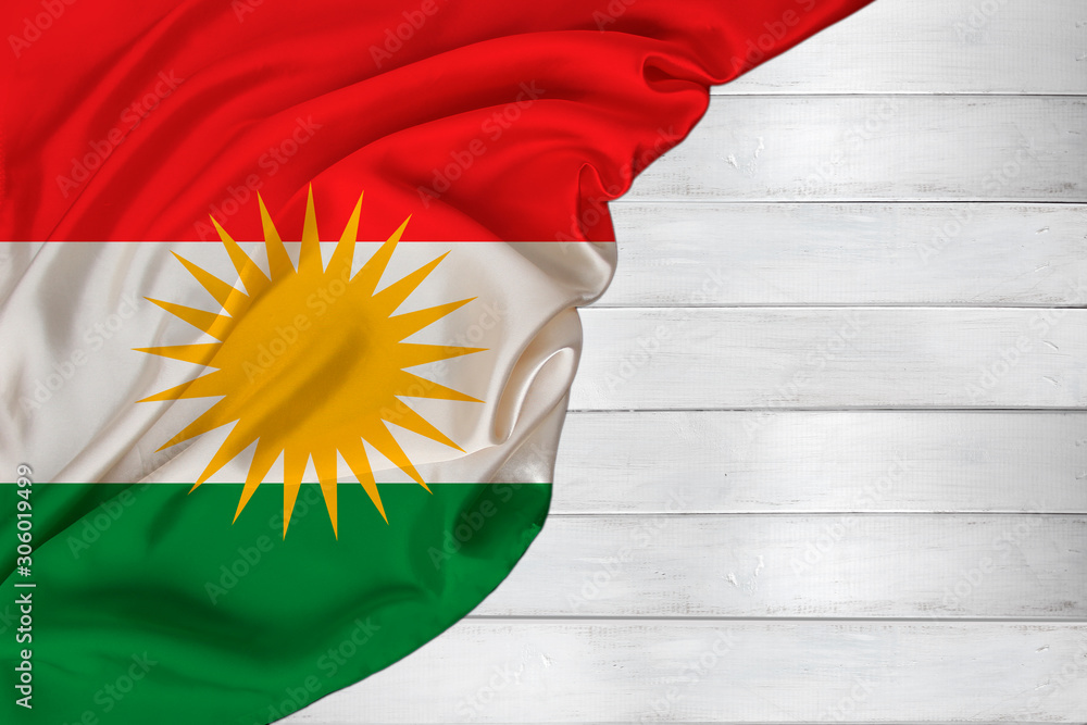 horizontal colored national flag of modern state Kurdistan, beautiful ...