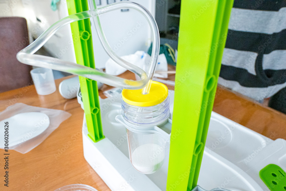 Chemistry laboratory setup with test tube and tubes and powder Stock ...