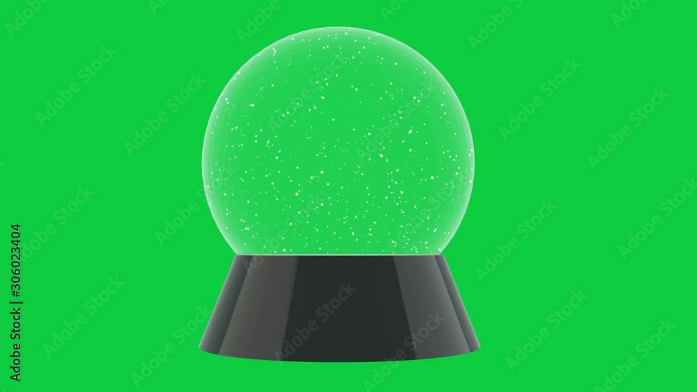 Christmas black ball snow globe on green screen background 4K 3D Stock ...