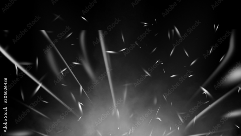 White fire embers particles with smoke spotlight texture overlays ...