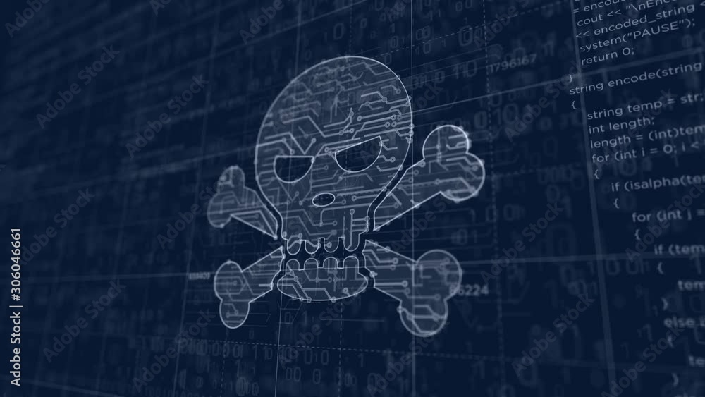 Cyber crime with skull symbol project creating. Abstract concept of ...