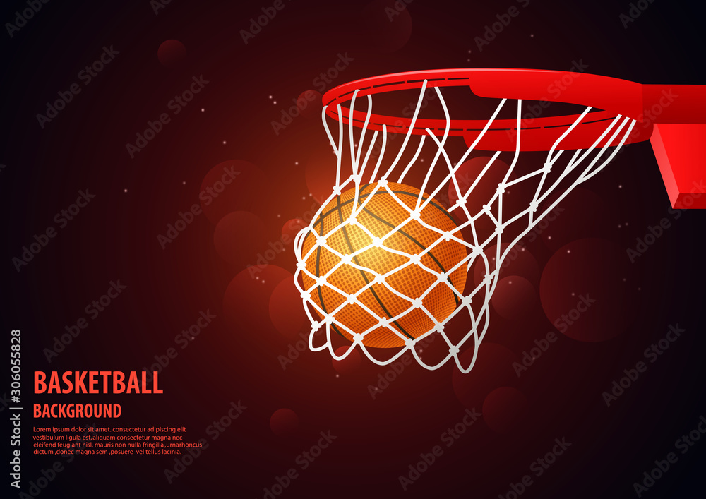 Basketball tournament with stadium background. vector illustration ...