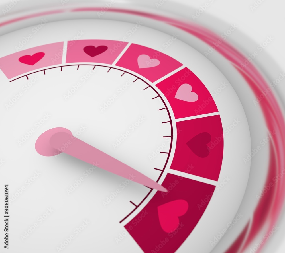 Color scale with arrow from pink to dark pink. The measuring device ...