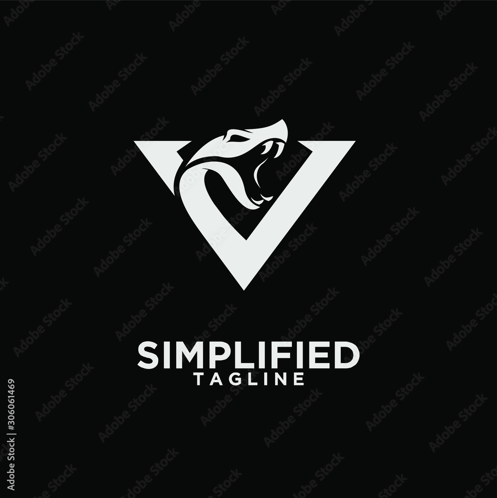 modern viper head with initial v logo icon design vector Stock Vector ...