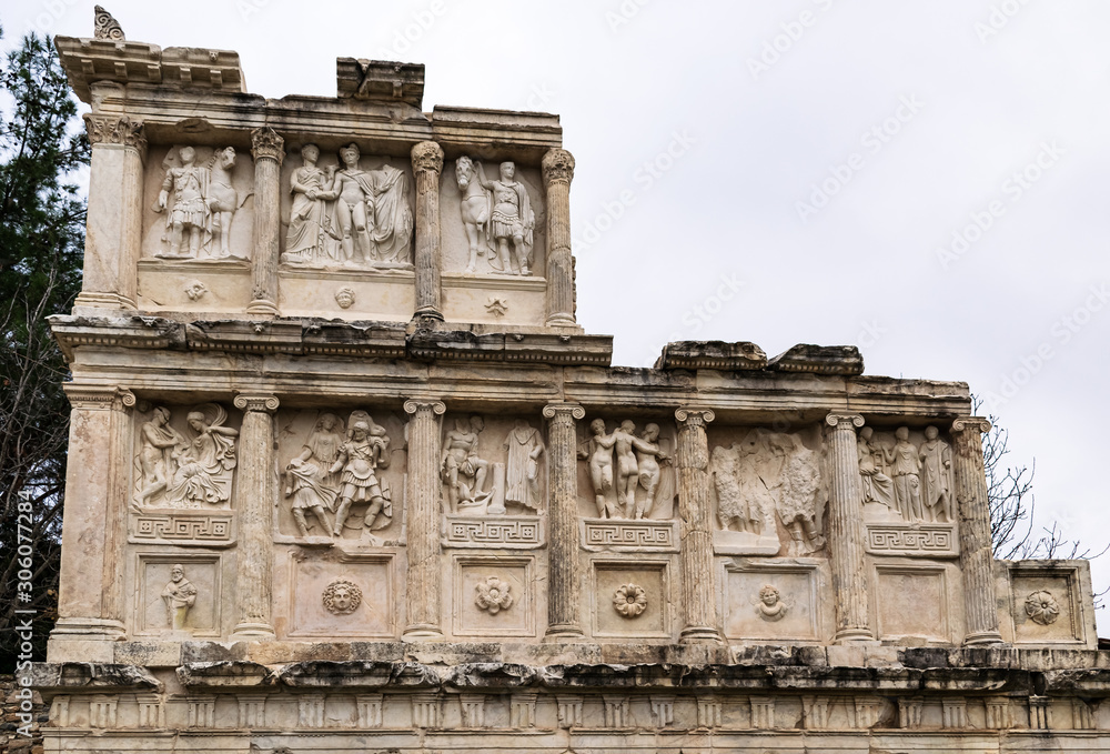 Sebasteion sanctuary building ruins and relief panels, Aphrodisias ...