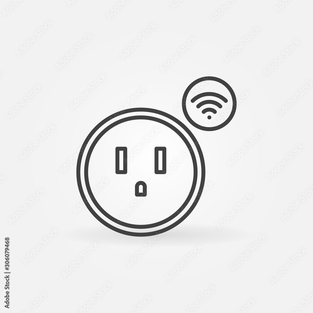 Wi-Fi US smart socket vector outline icon or symbol Stock Vector ...