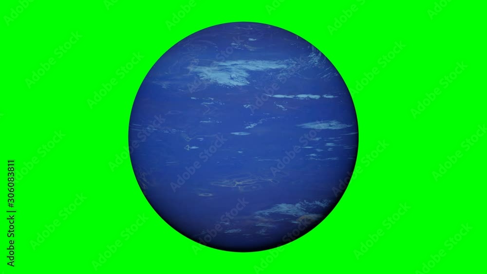 planet Neptune rotating, solar system object in outer space isolated on ...