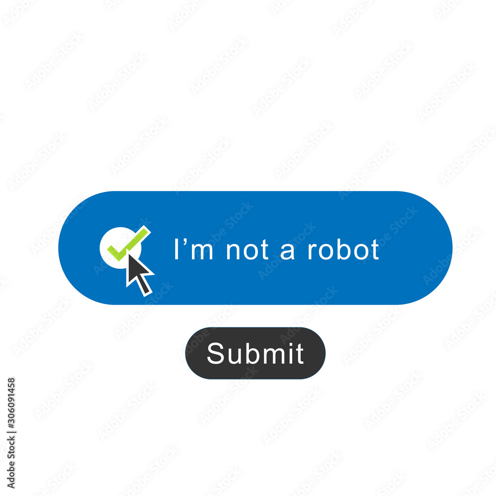 I am not a robot icon on white background Stock Vector | Adobe Stock