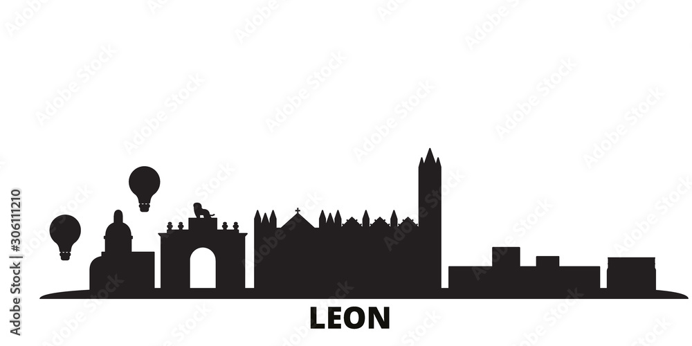 Mexico, Leon city skyline isolated vector illustration. Mexico, Leon ...
