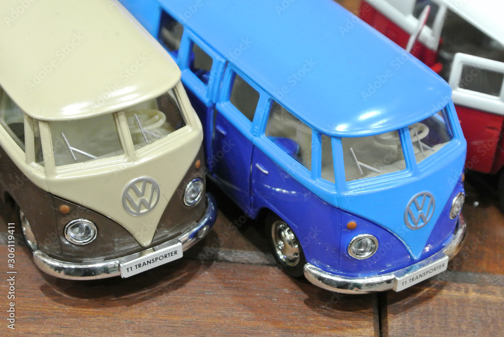 KUALA LUMPUR, MALAYSIA -DECEMBER 16, 2016: Miniature model of vans from ...