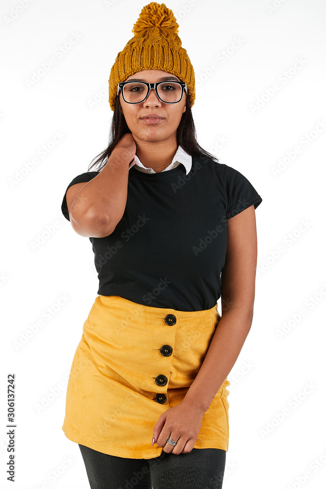 Blank t-shirt mock-up - Cute preppy, fashion geek girl ready for your ...