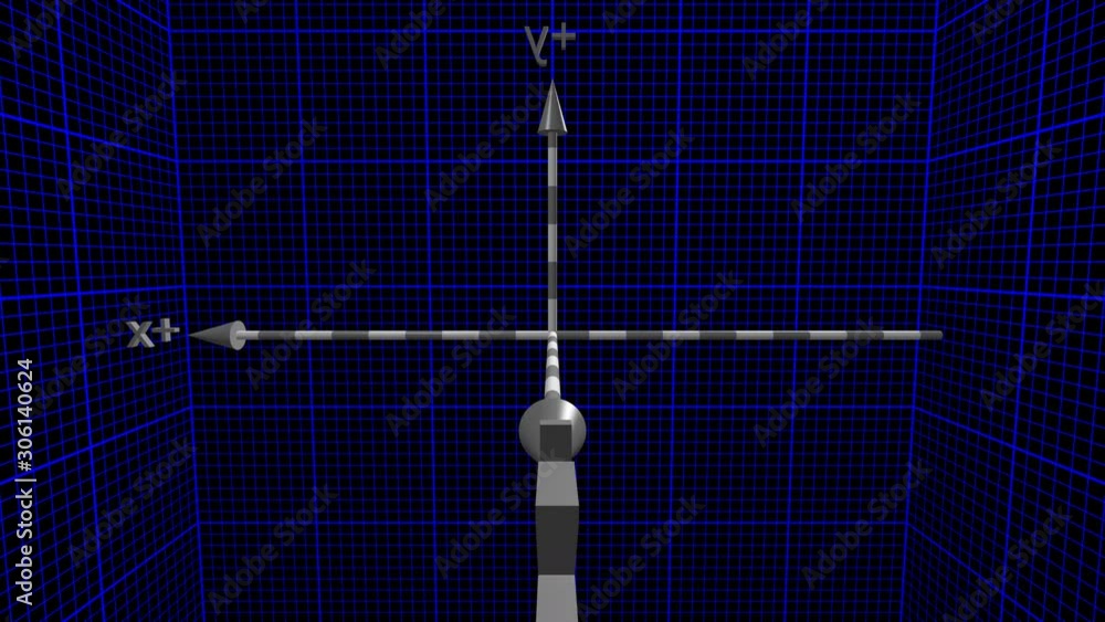 Time Lapse Of The Reference System Of The Three Dimensional Space Of The Cartesian Axes On A