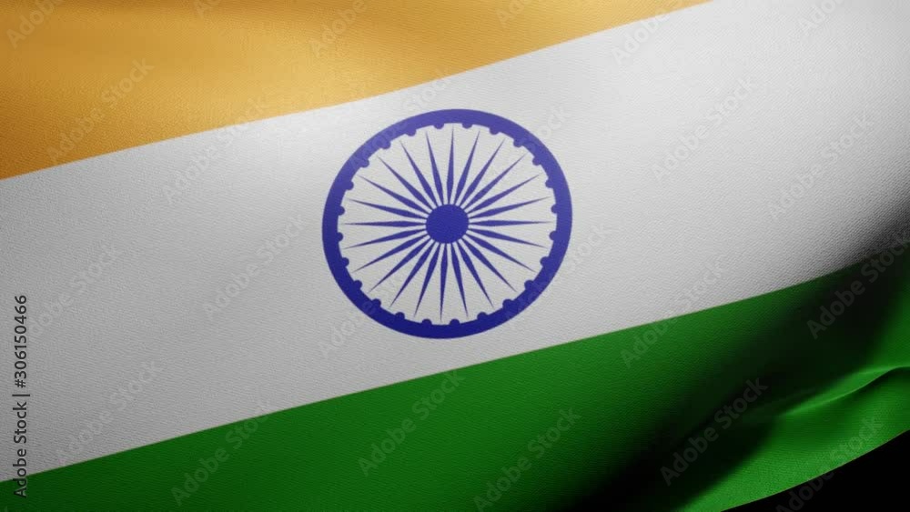 Close up of flag of India waving in the wind. Realistic Animation Flag ...