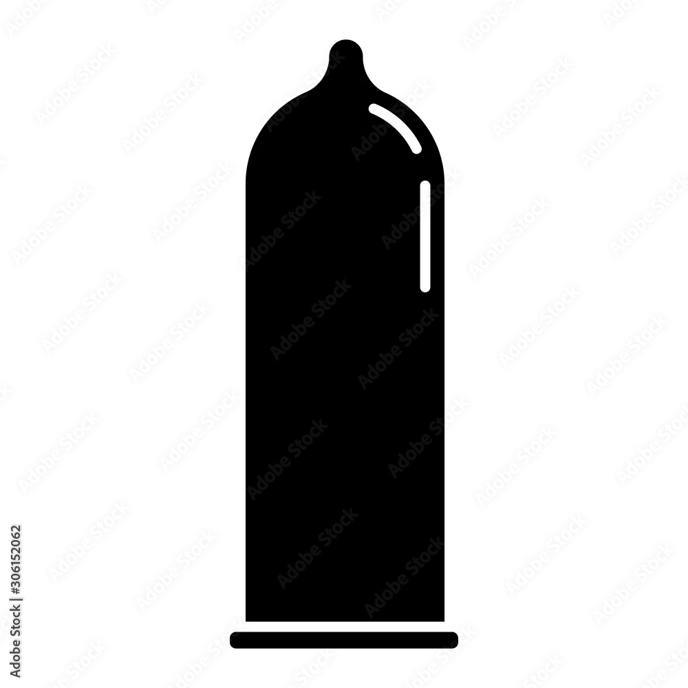 Vecteur Stock Contraceptive Glyph Icon Male Latex Condom Rubber