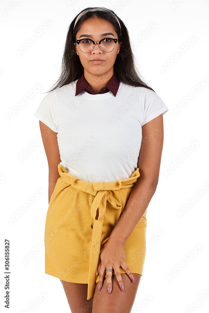 Blank t-shirt mock-up - Cute preppy, fashion geek girl ready for your ...