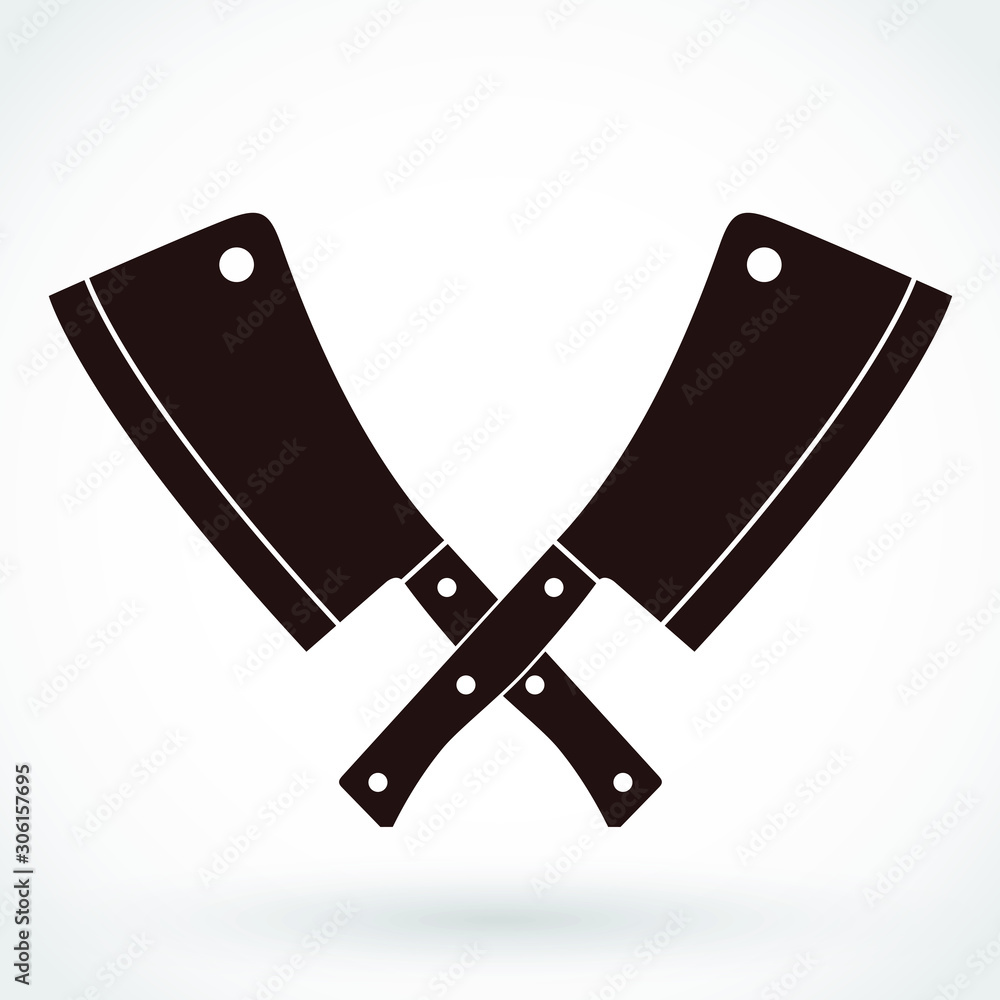 cleaver crossed logo / butchery theme design Stock Vector | Adobe Stock