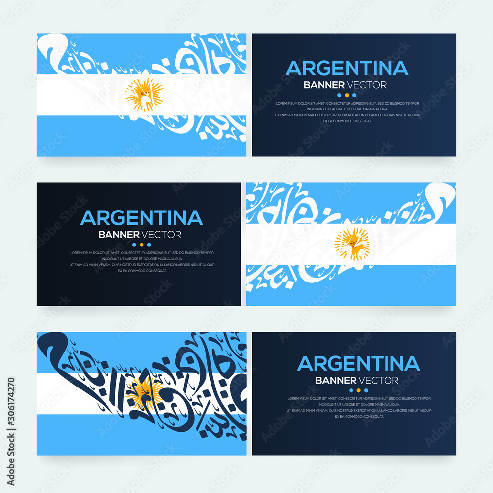 Banner Flag of Argentina ,Contain Random Arabic calligraphy Letters ...