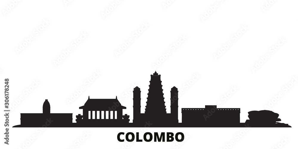 Sri Lanka, Colombo city skyline isolated vector illustration. Sri Lanka ...