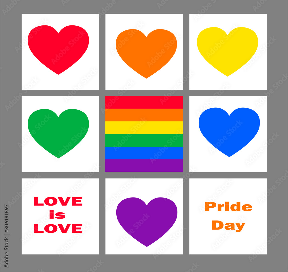 LGBT world pride day. pride day - rainbow background with heart ...