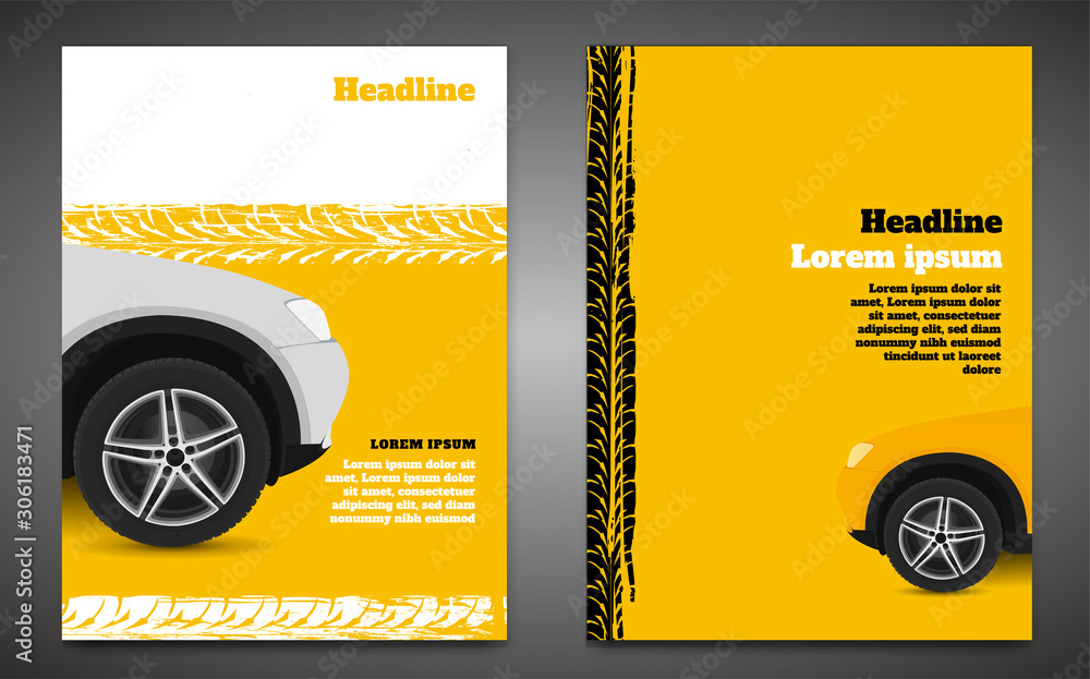 Grunge Tire Poster Set Stock Vector | Adobe Stock