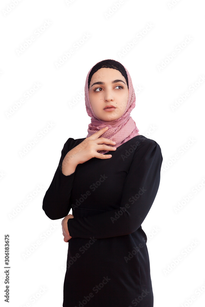Stylish muslim woman in traditional Islamic clothing. Portrait of ...