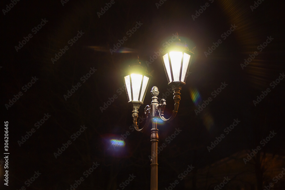 Vintage Lamp Post Night