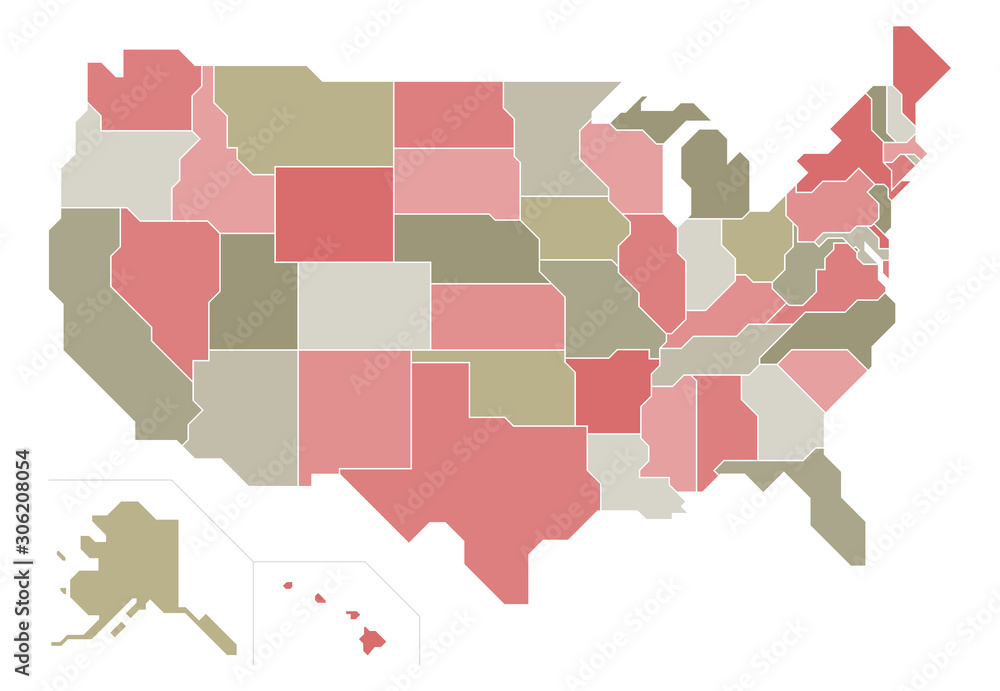 USA map state division, Vector illustration [Ver.2] Stock Vector ...
