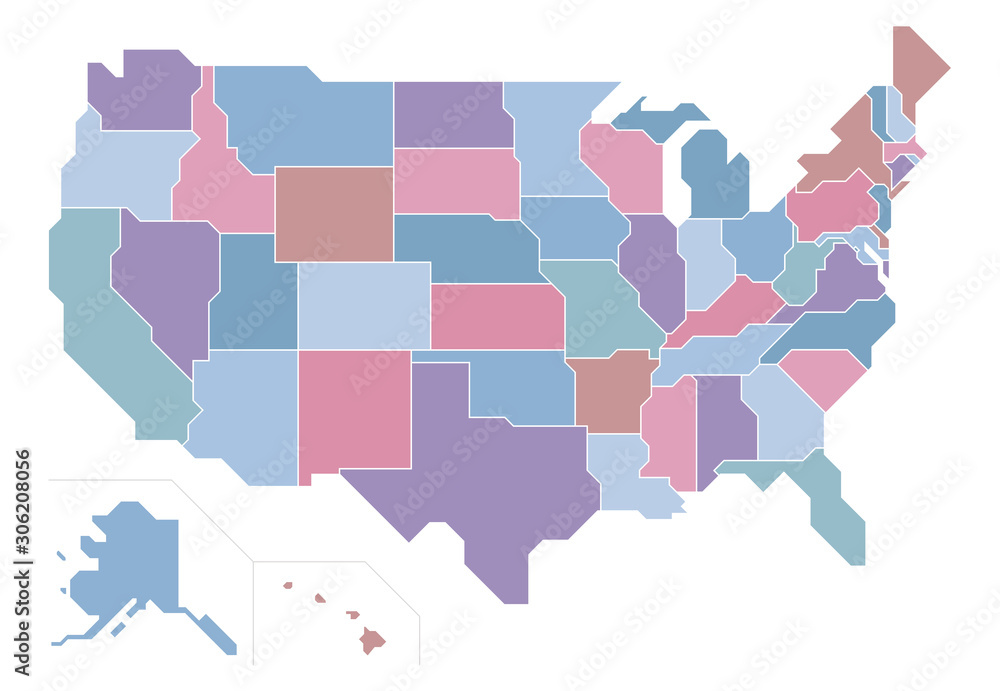 USA map state division, Vector illustration [Ver.2] Stock Vector ...