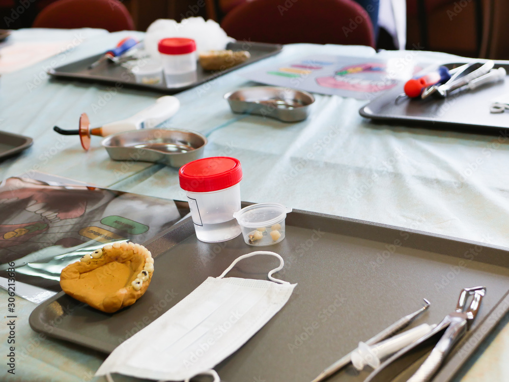 training in dentistry. Training room for the removal and treatment of ...
