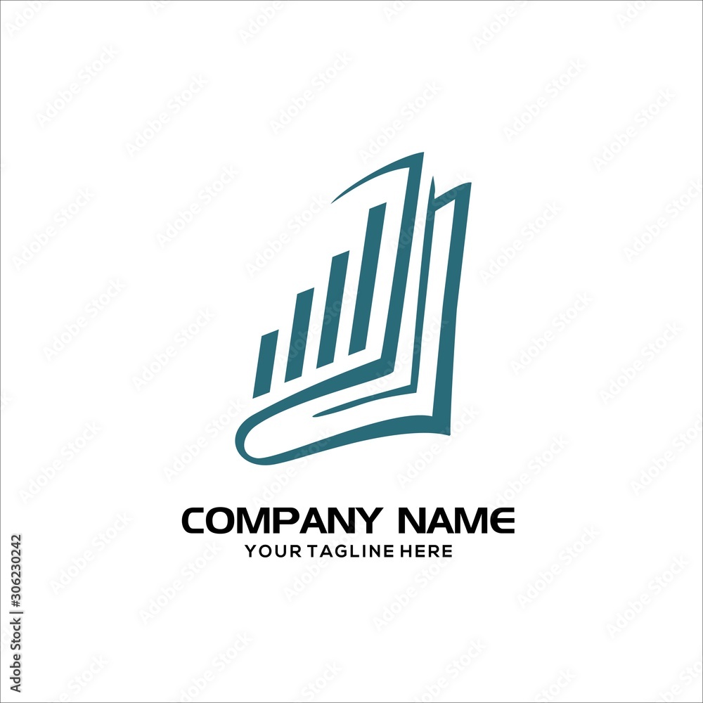 book accounting vector logo vector de Stock | Adobe Stock